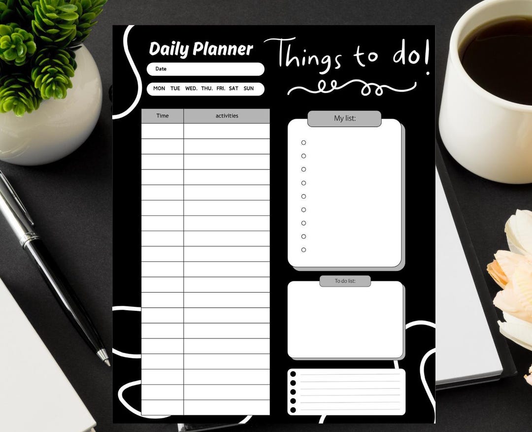 Editable Daily to Do List | Printable Canva Task List | Digital Planner ...