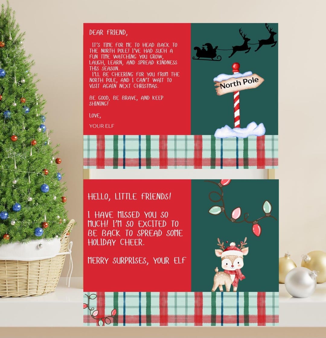 Elf Arrival Notes and North Pole Letter |editable Holiday Card | Canva ...