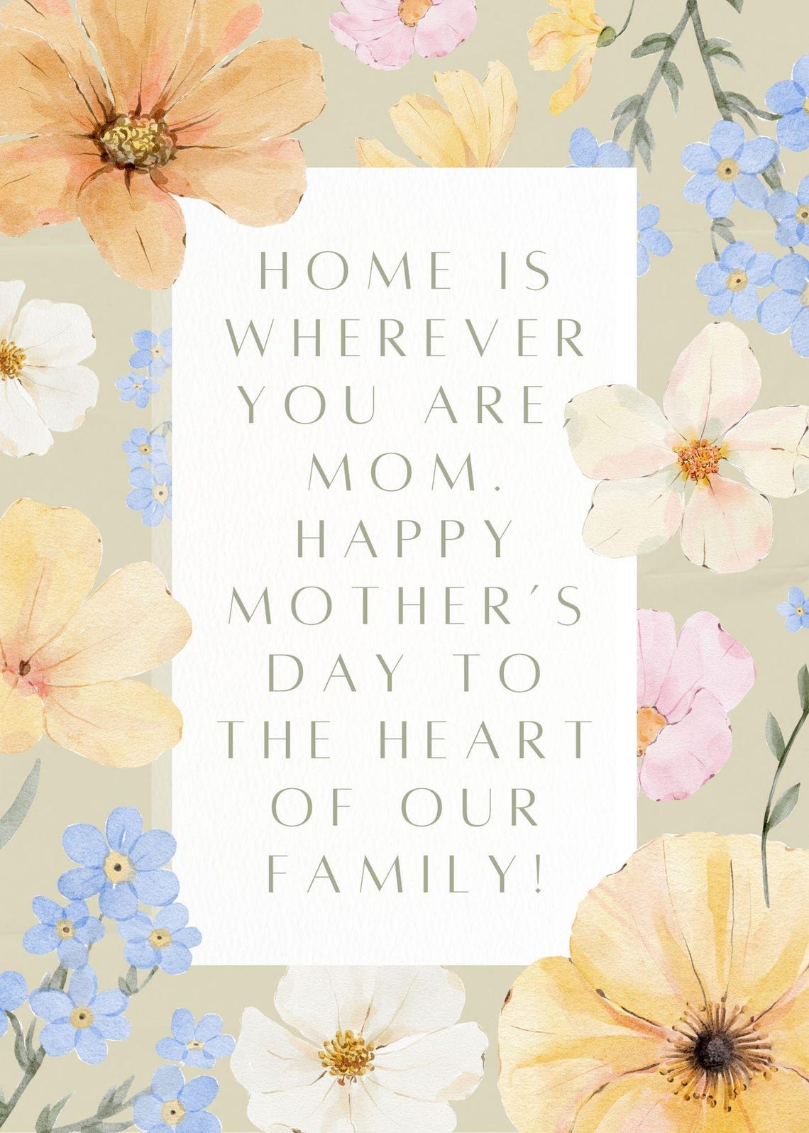 Editable Mother's Day Message Template | Printable Mother's Day Card ...