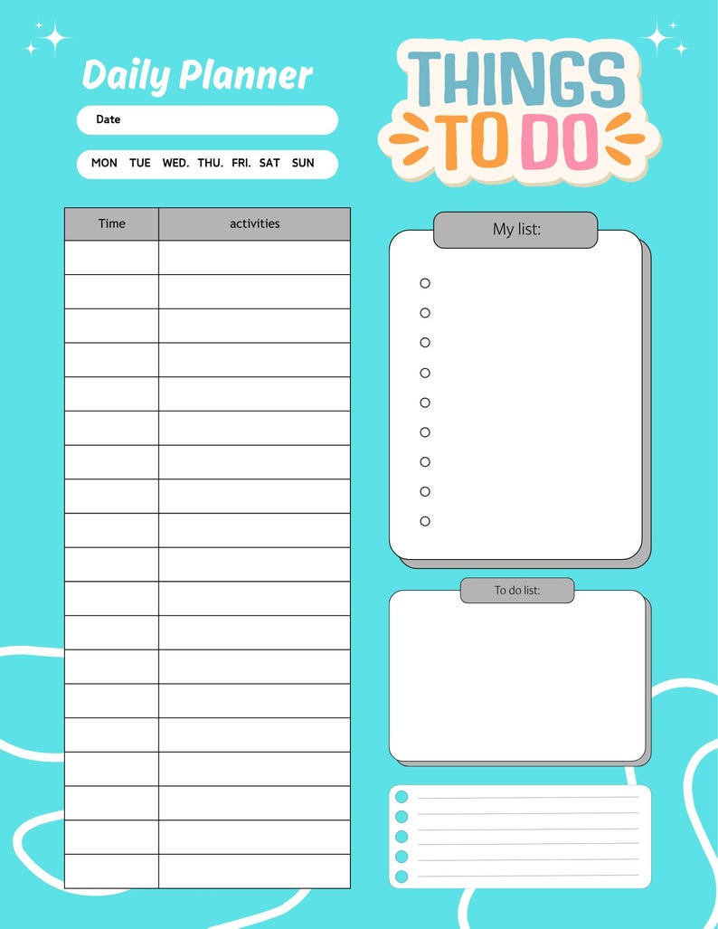 Editable to Do List Canva | Printable Daily Planner | Task List ...