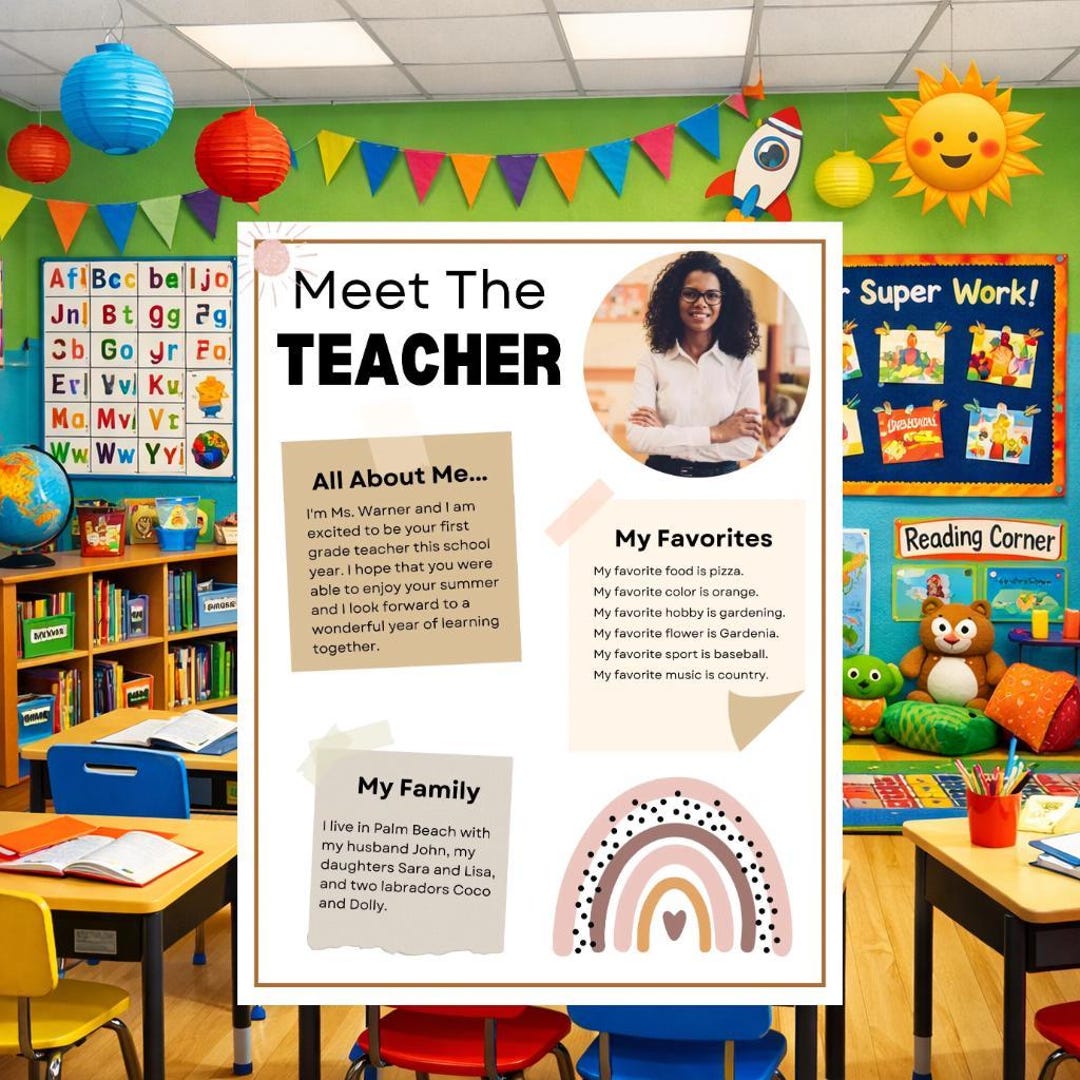 Editable Meet the Teacher Template | Back to School Handout (digital ...