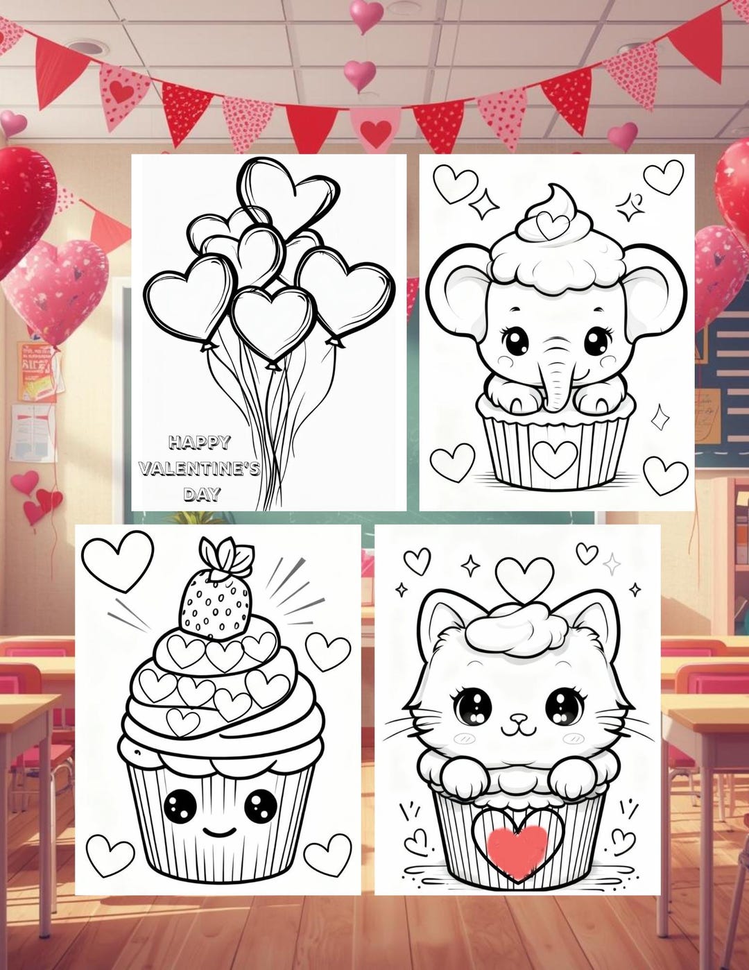 Valentine's Day Coloring Pages for Kids | Printable Classroom Activity ...
