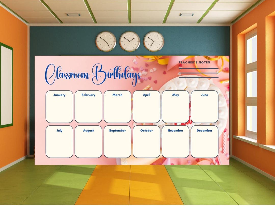 Editable Classroom Birthday Chart: Rainbow Theme (digital Download ...