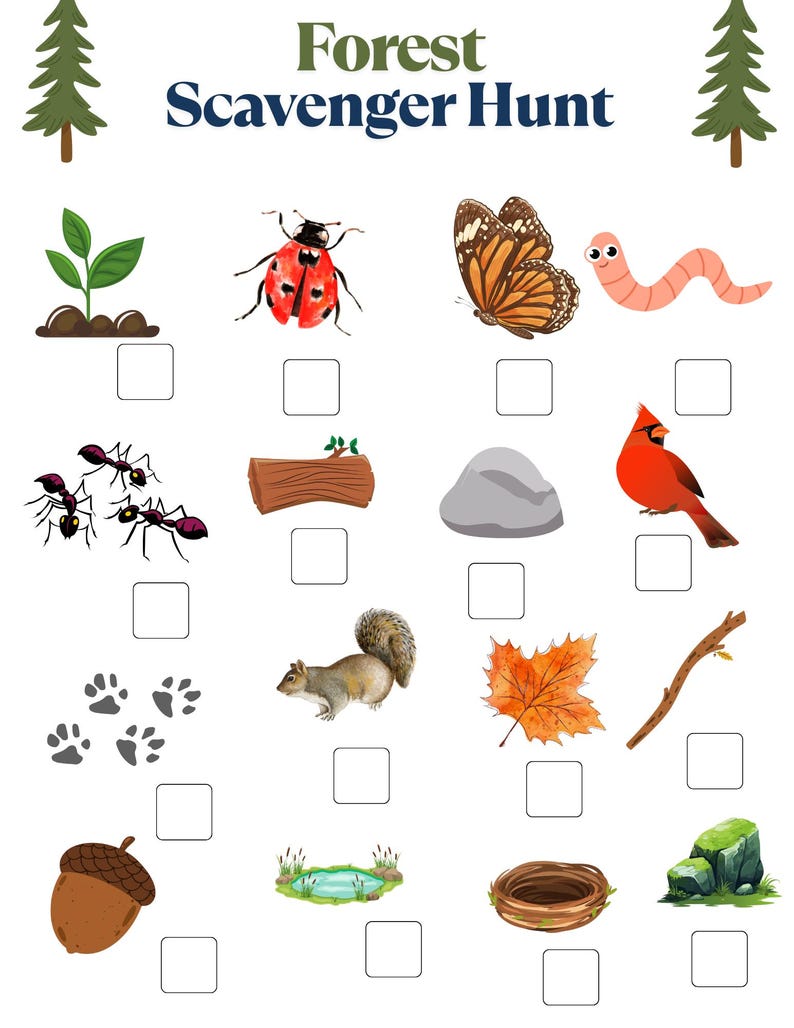 Nature Scavenger Hunt Printable | Kids Outdoor Adventure Game (digital ...