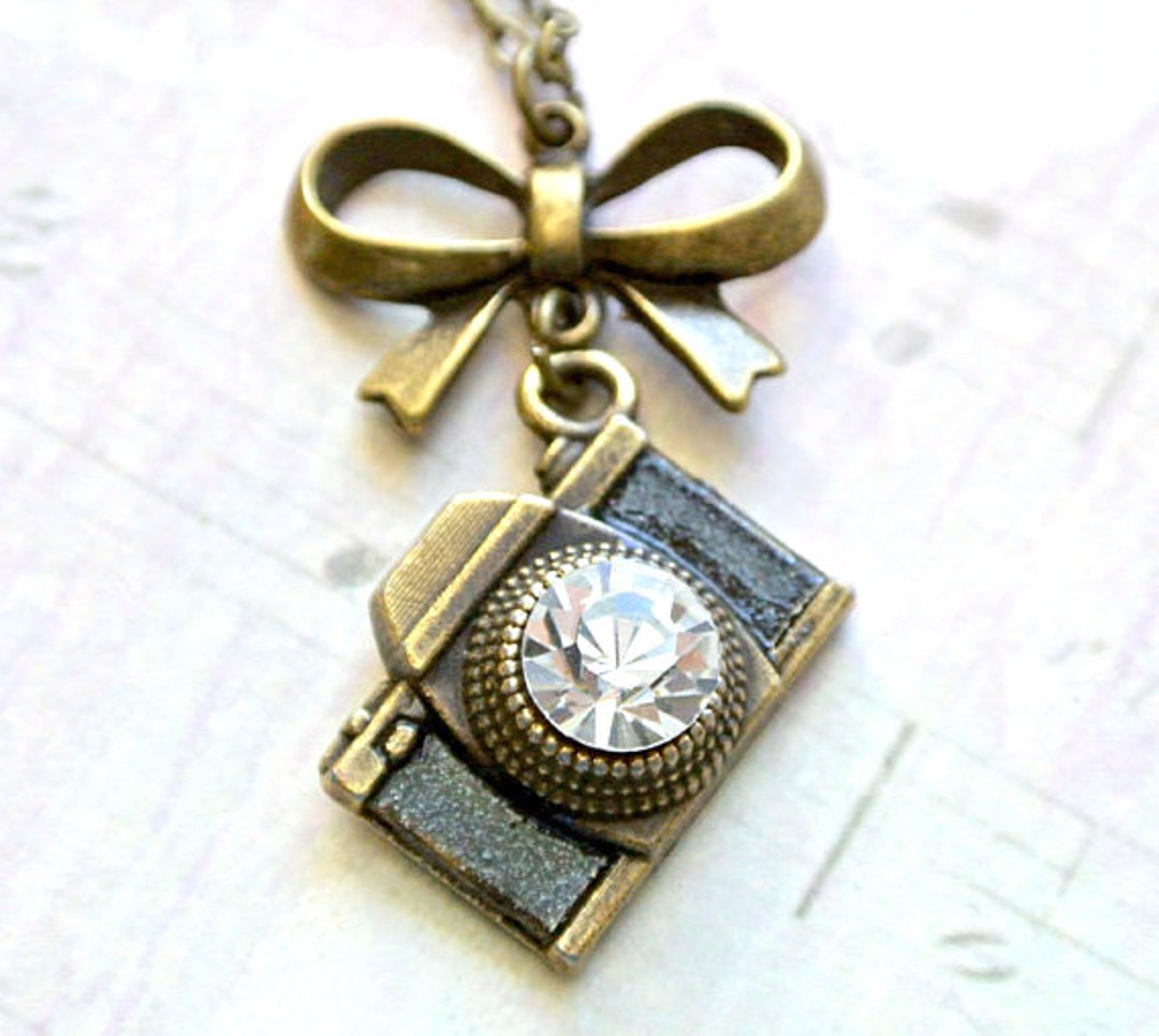 Camera Necklace-vintage Camera Jewelry With Butterfly Knot-camera ...
