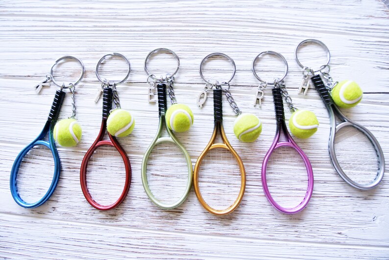 Red tennis racket keychain for tennis player giftPersonalized | Etsy