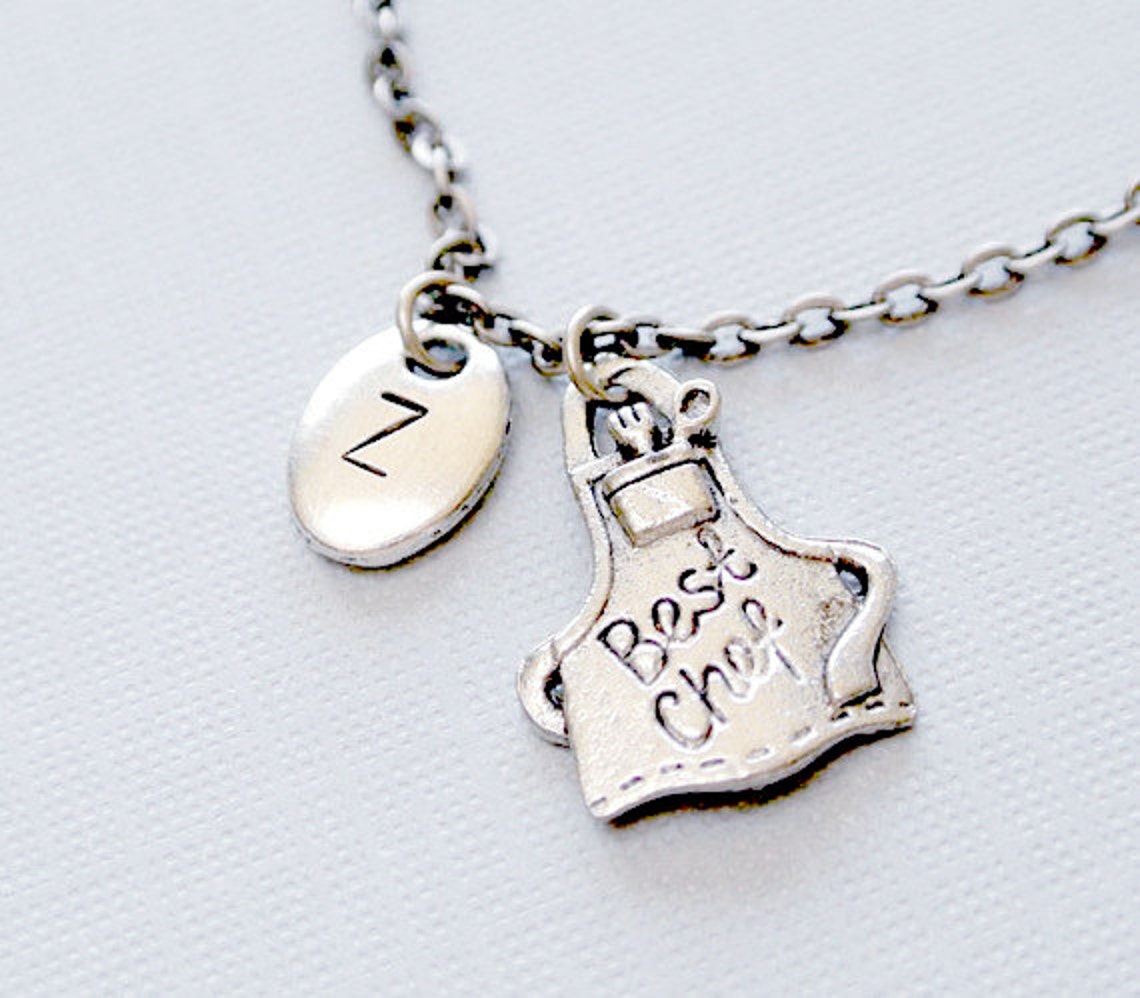 Best Chef Necklace,cook Necklace,chef Initial Necklace,best Chef Apron ...