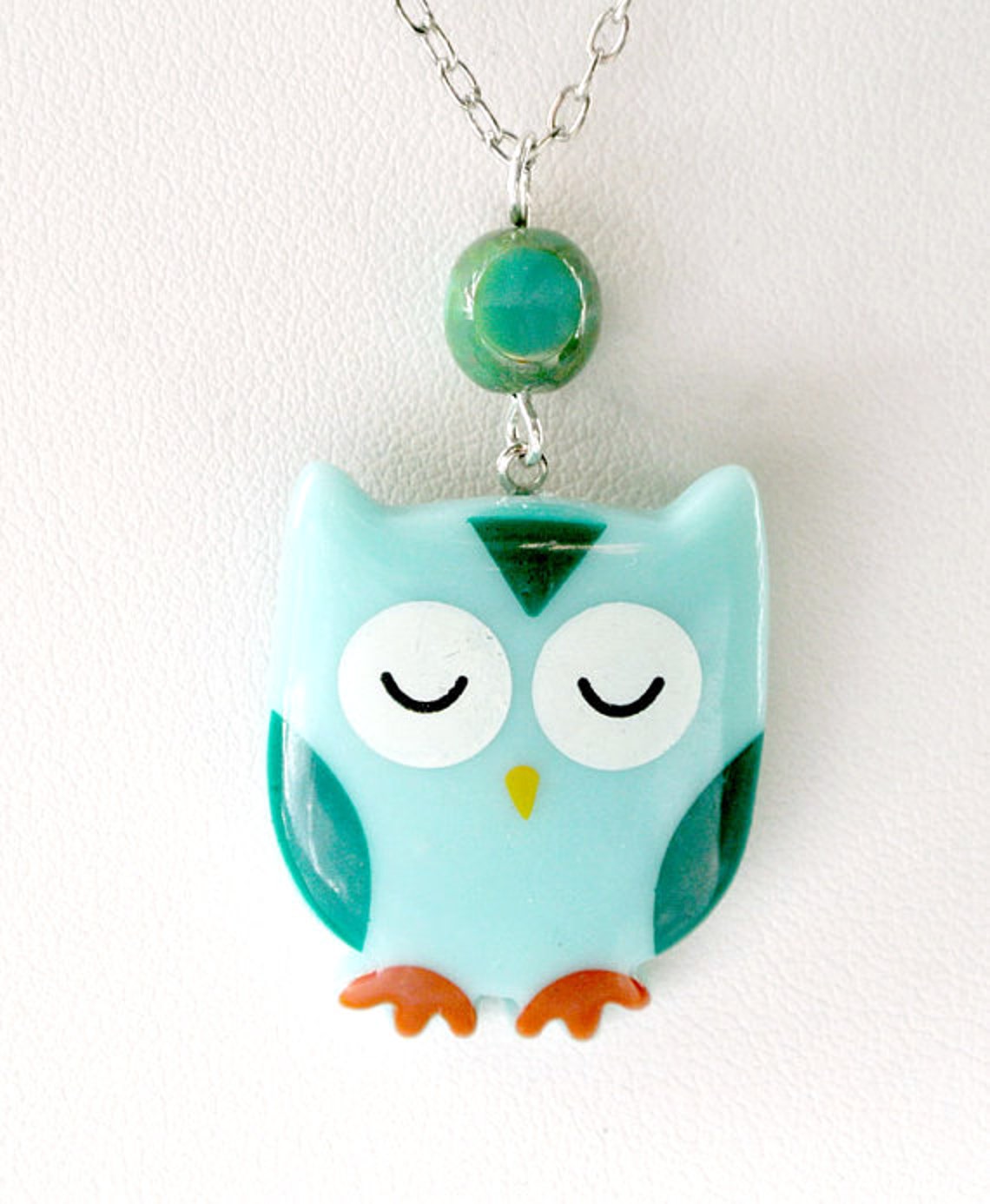 Owls Necklacesleepy Owl Pendant Necklaceowl Jewelry - Etsy