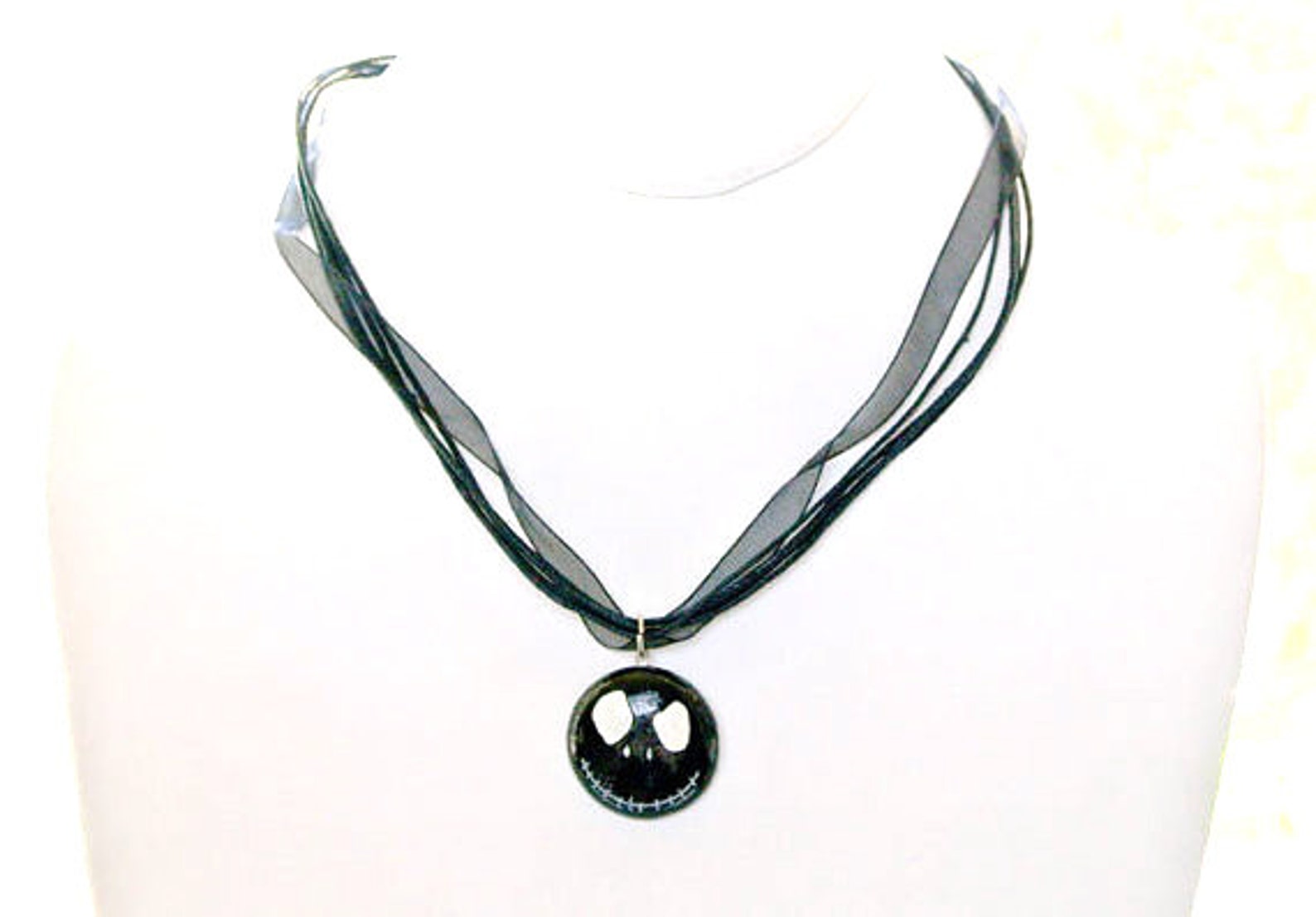 Halloween Jewelry,jack Skellington Necklace,black Jewelry, Scary ...