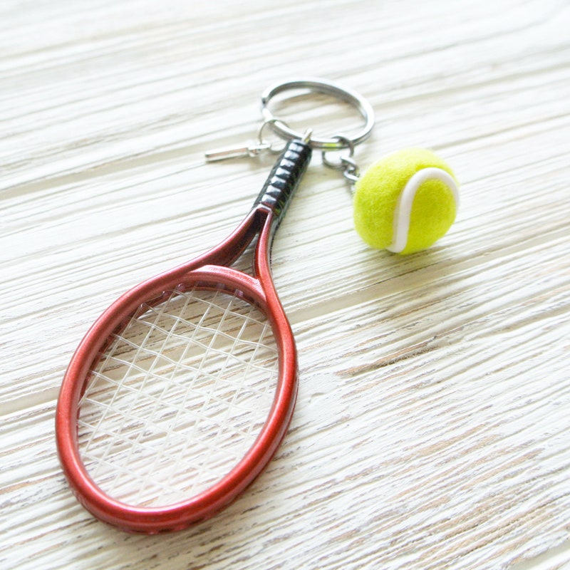 Tennis Racquet Keychain - Etsy