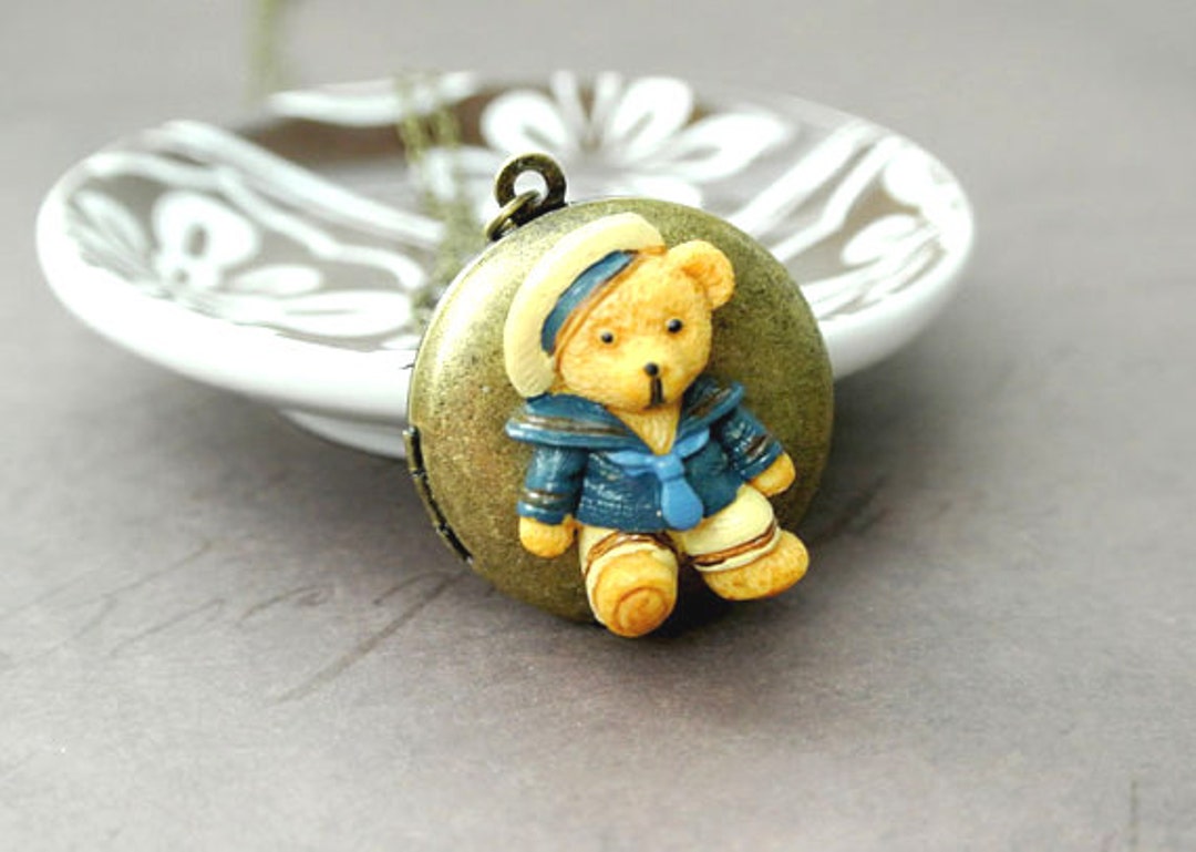 Teddy Bear Necklace,teddy Bear Locket Jewelry,memory Locket,locket ...