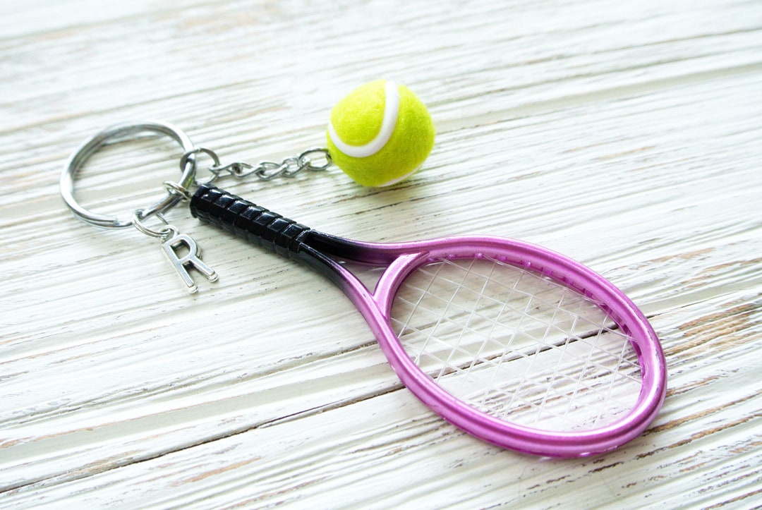 Personalized Initial Tennis Ball Keychain Gift for Her,pink Tennis ...