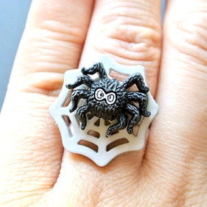 Spider Ring ,halloween Jewelry, Web Ring,gothic Spider Ring, Spider Web ...