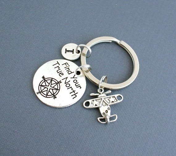 Personalized Compass Keychain Gift for Him Custom Keychain | Etsy