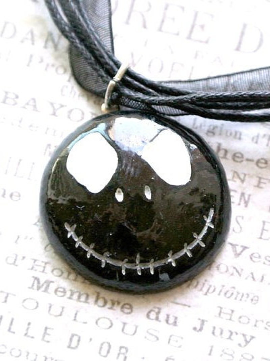 Halloween Jewelry,jack Skellington Necklace,black Jewelry, Scary ...