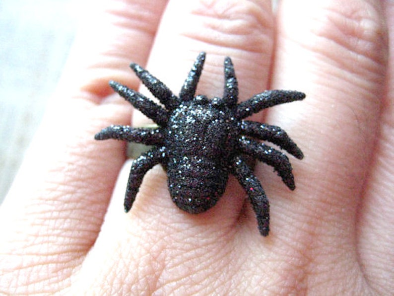 Halloween Ring Black Spider Ring Halloween Jewelry Black - Etsy