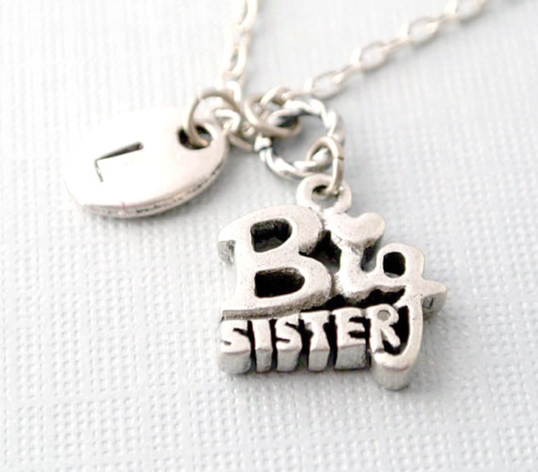 Big Sister Jewelry Personalized Gift Hand Stamped Initial Necklace ...