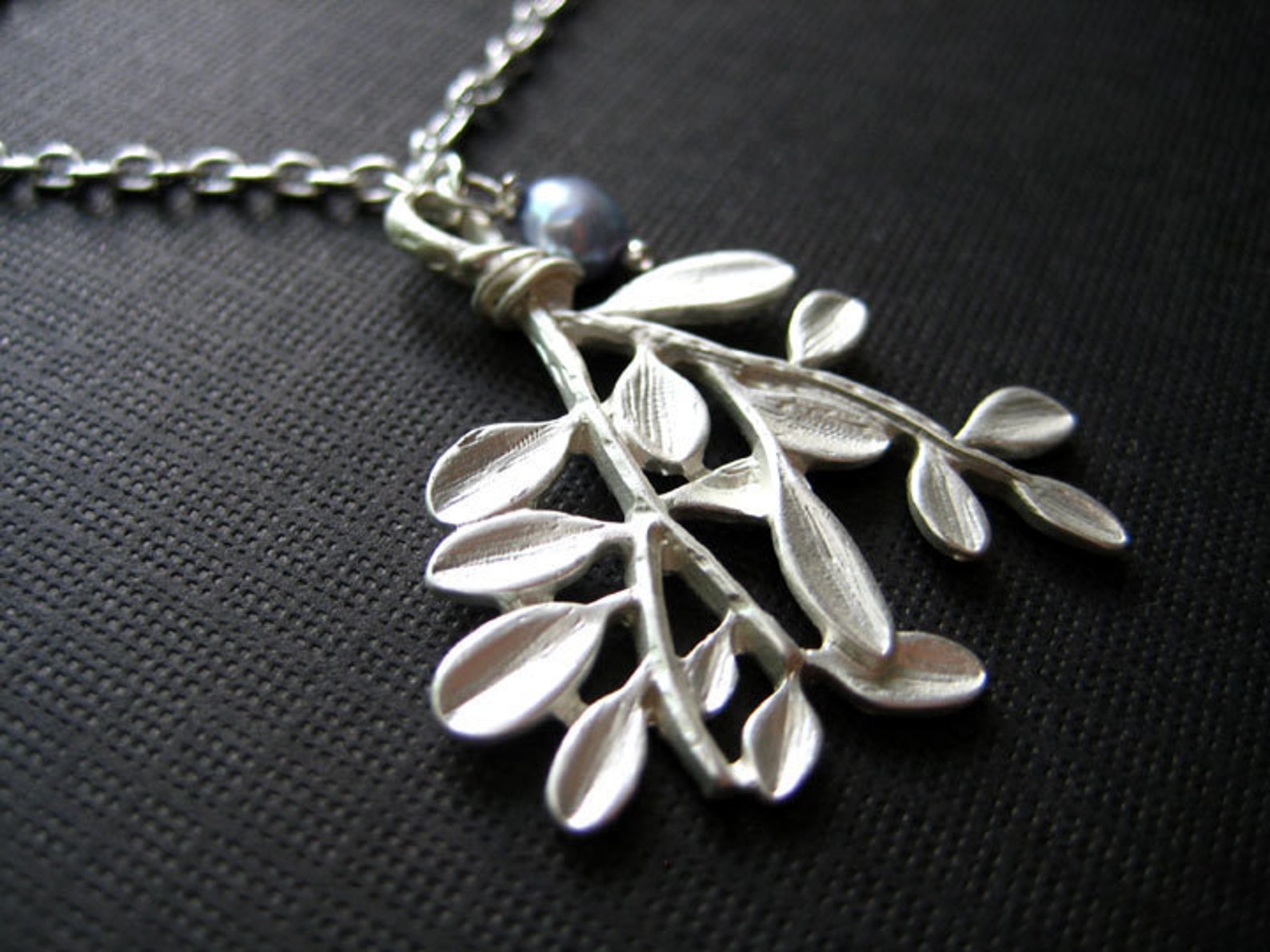 Branch Jewelry Matte Silver Branch Necklace - Etsy