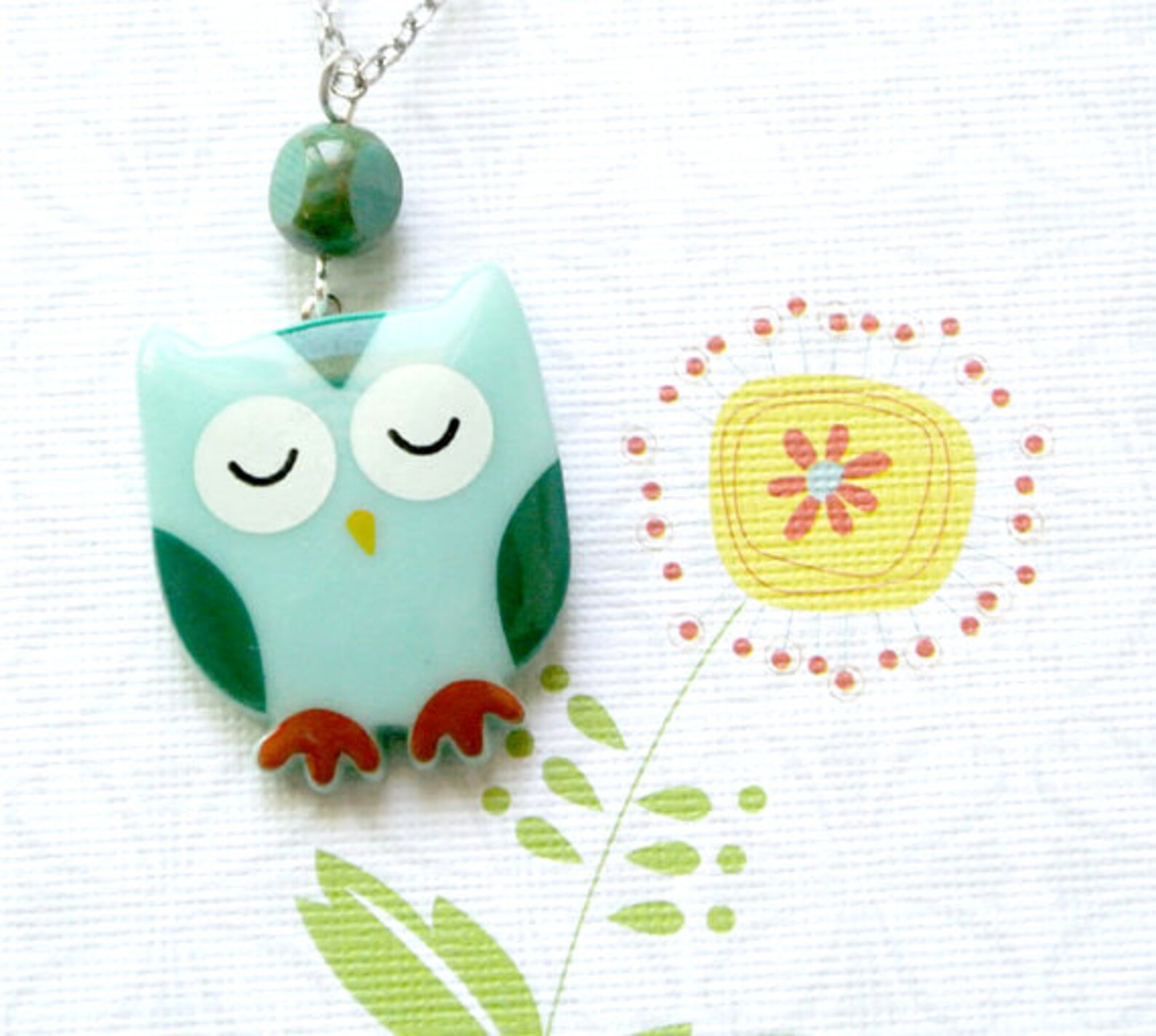 Owls Necklacesleepy Owl Pendant Necklaceowl Jewelry - Etsy