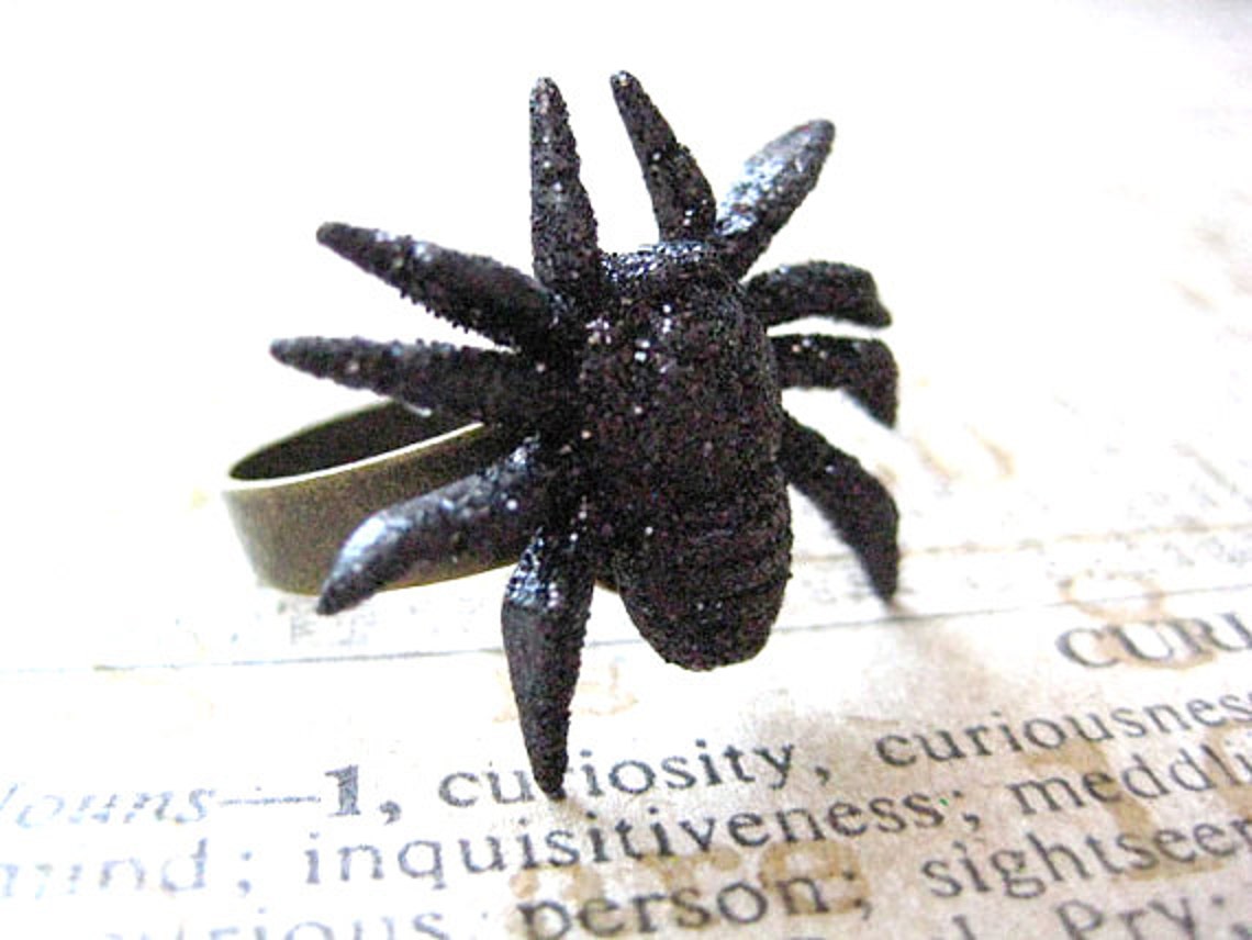 Halloween Ring Black Spider Ring Halloween Jewelry Black | Etsy
