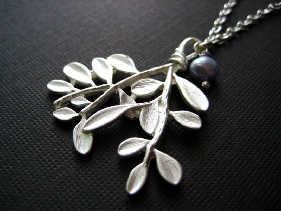 Branch Jewelry - Matte Silver Branch Necklace - Etsy