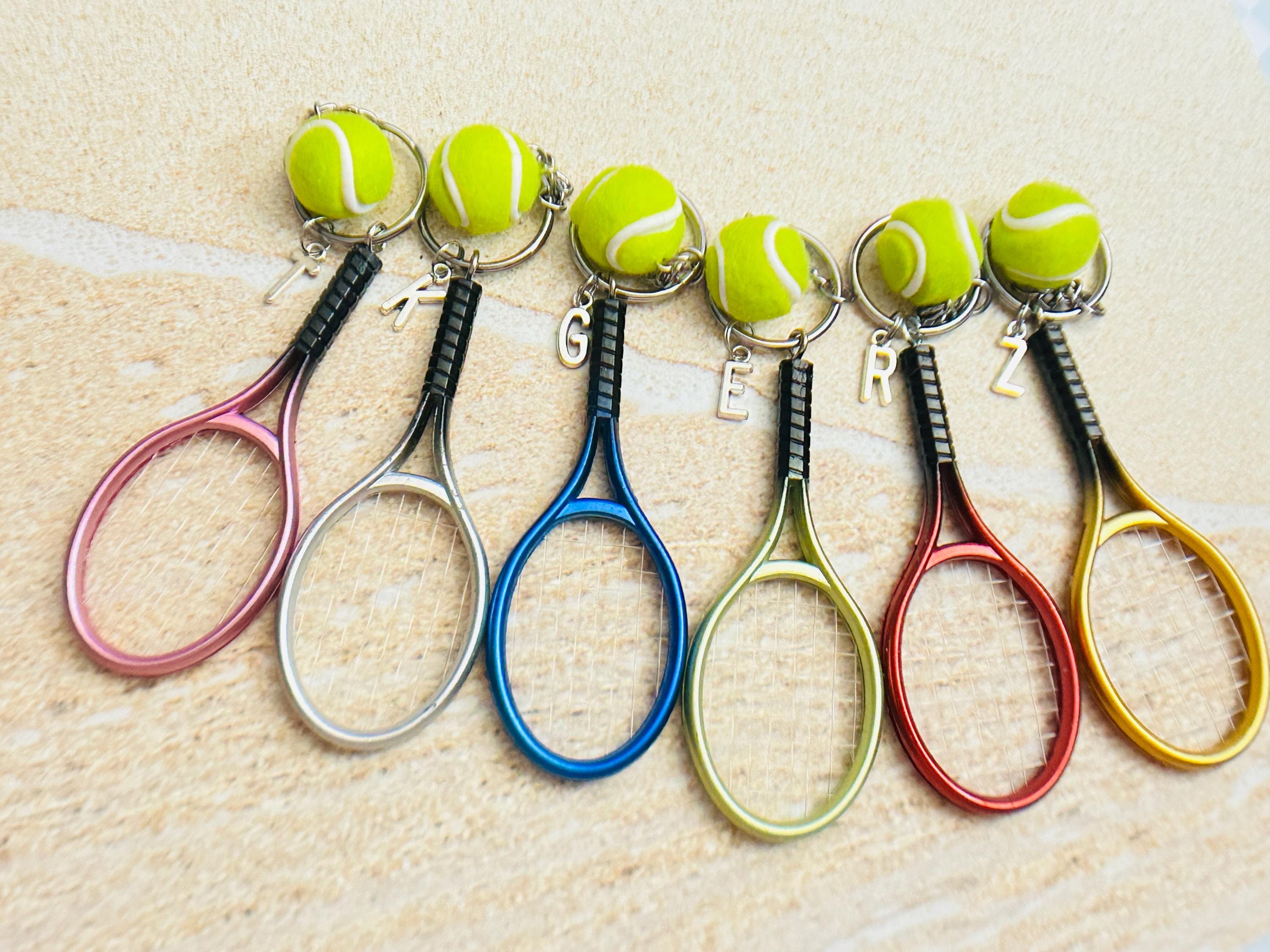 Red Tennis Racket Keychain for Tennis Player Gift,personalized Initial ...
