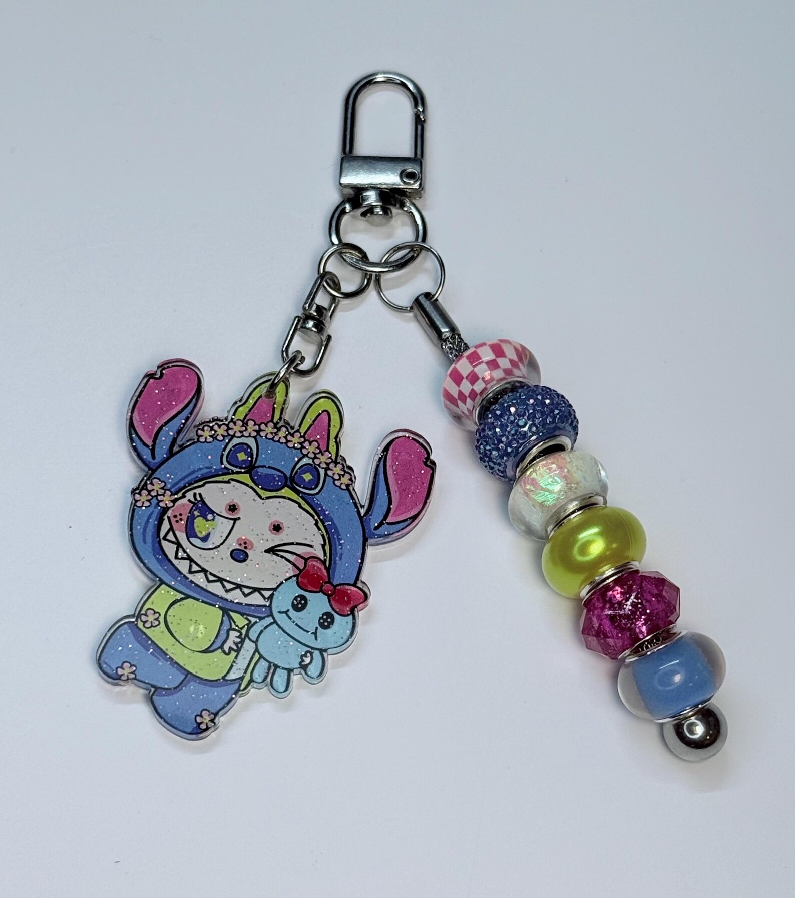 Labubu Keychain/purse Charm With Matching Beads - Etsy