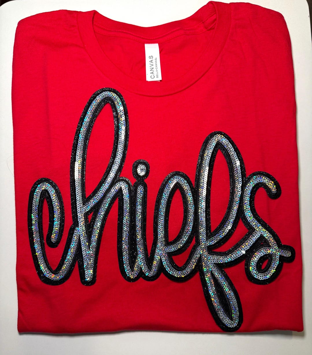 Chiefs T-shirt Sequins Team Spirit - Etsy