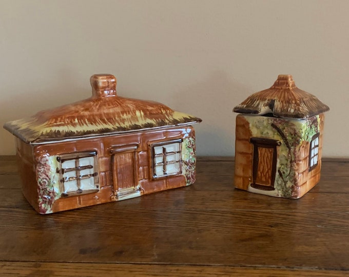 1950s PRICE KENSINGTON English Cottage Ware Tea Caddy Storage & Sugar ...