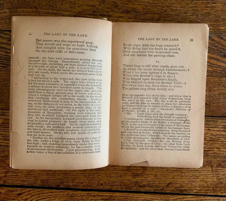 1830s Rare ANTIQUE the Lady of the Lake by Sir Walter Scott. Vintage ...