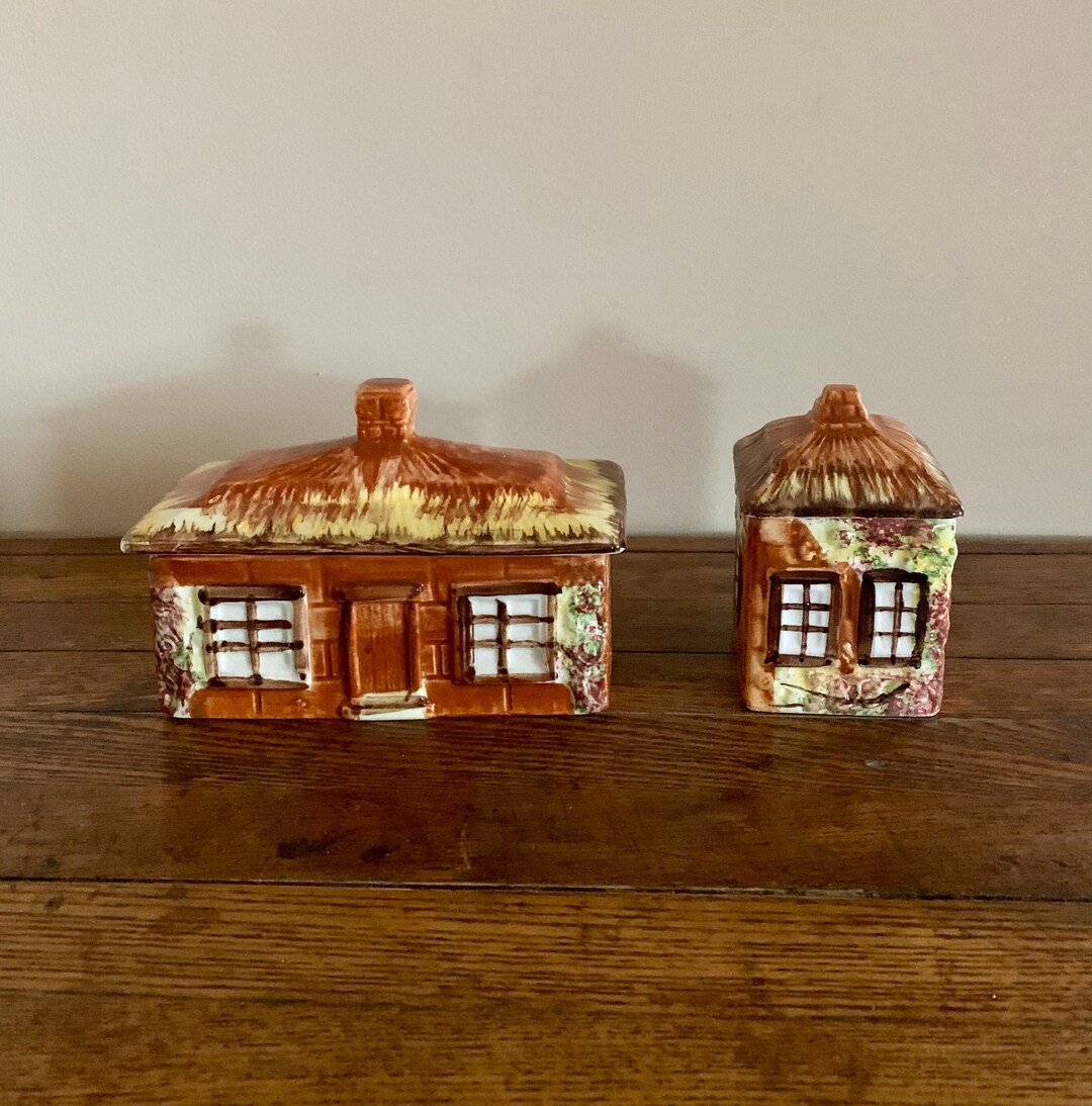 1950s PRICE KENSINGTON English Cottage Ware Tea Caddy Storage & Sugar ...