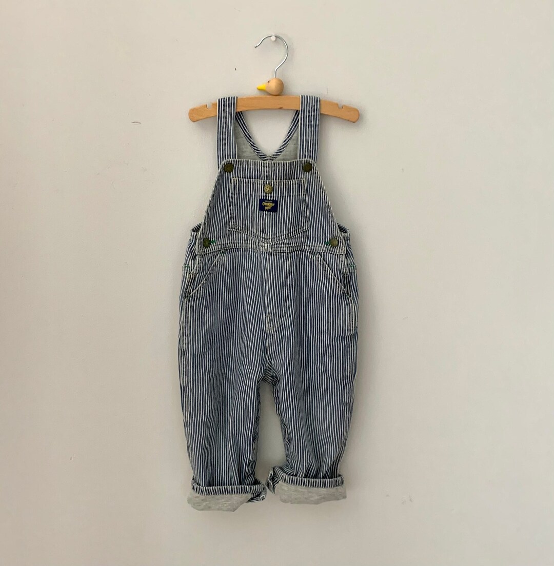 Vintage OSHKOSH Blue Hickory Stripe Train Engineer Conductor Overall ...