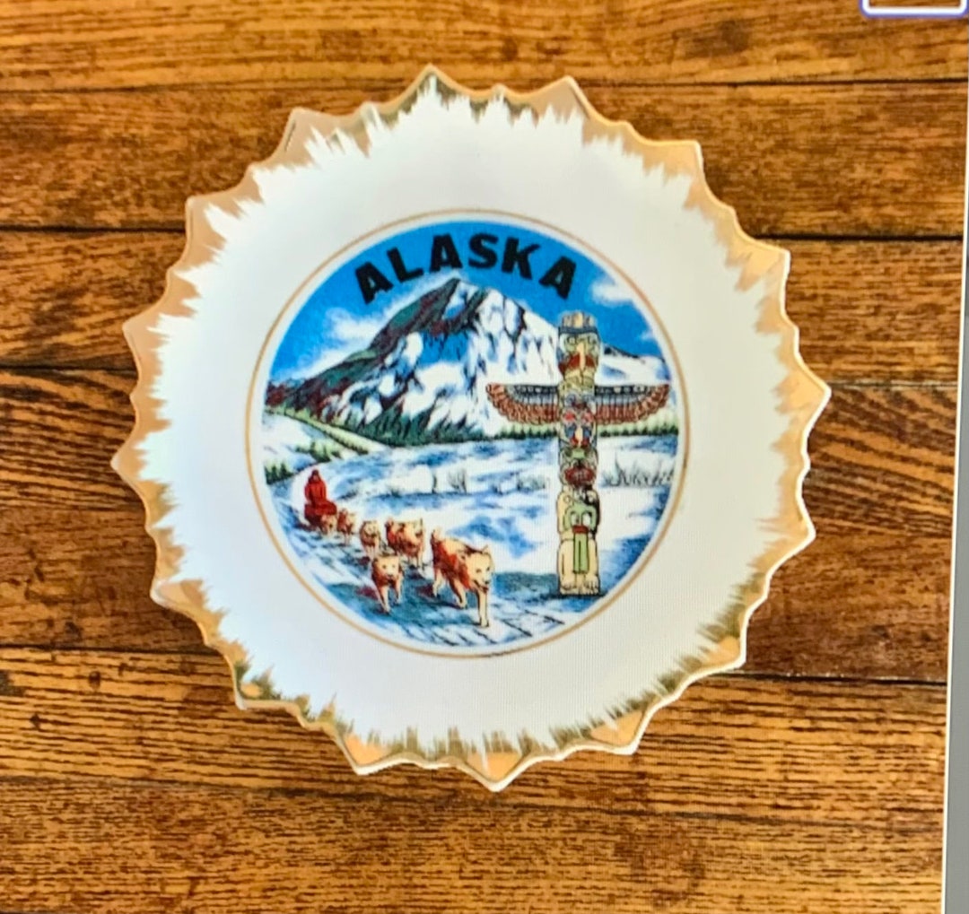 1960s ALASKA Decorative Display Ceramic Plate . Vintage 60s Decor Wall ...