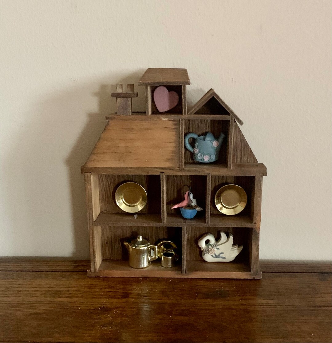 1980s Miniature Shadow Box or Rustic Doll House Shadowbox . Vintage 80s ...