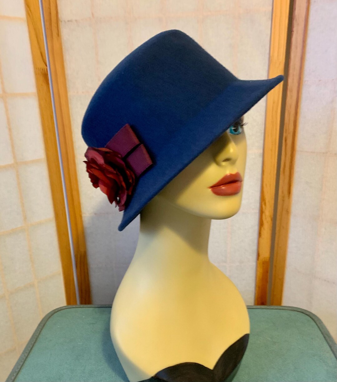 1980s Royal Blue Cloche Hat . Vintage 1920s Flapper Style the Great ...