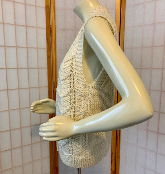 1970s Acrylic Knit Cardigan Sweater Vest . Vintage 70… - Gem