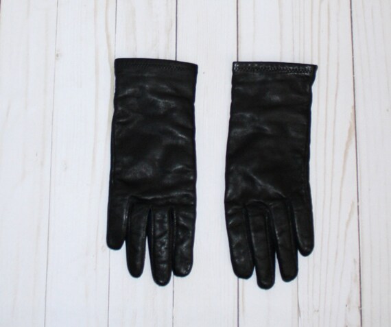 1960s Black Leather Driving Gloves. Vintage 60s 70s F… - Gem