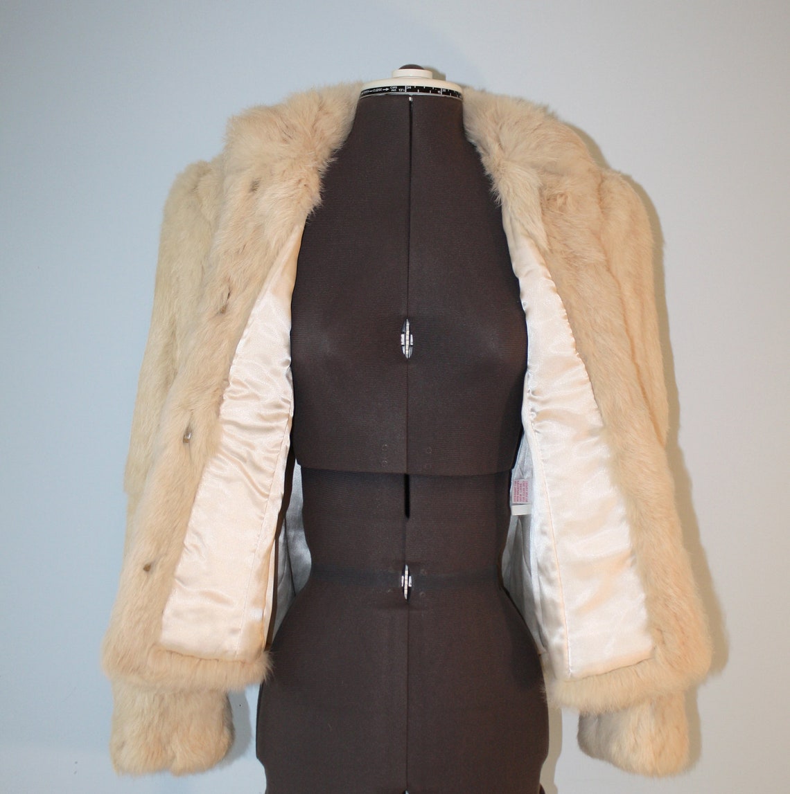 Vintage WHITE RABBIT Fur Coat / 1980s Ivory Cream Rabbit Fur | Etsy