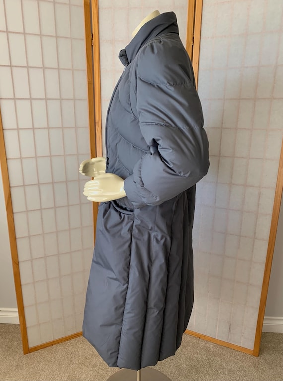 1980s Down Puffer Quilted Midi Trench Coat . Vintage … - Gem