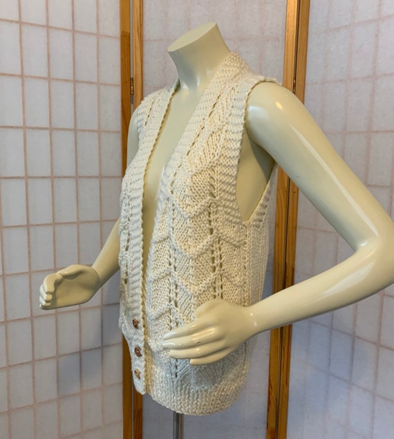 1970s Acrylic Knit Cardigan Sweater Vest . Vintage 70… - Gem