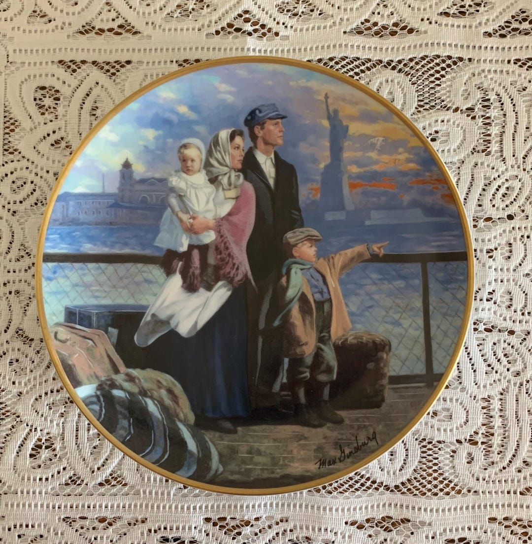 1990s Franklin Mint Ellis Island Commemorative Plate . Vintage 1991 ...