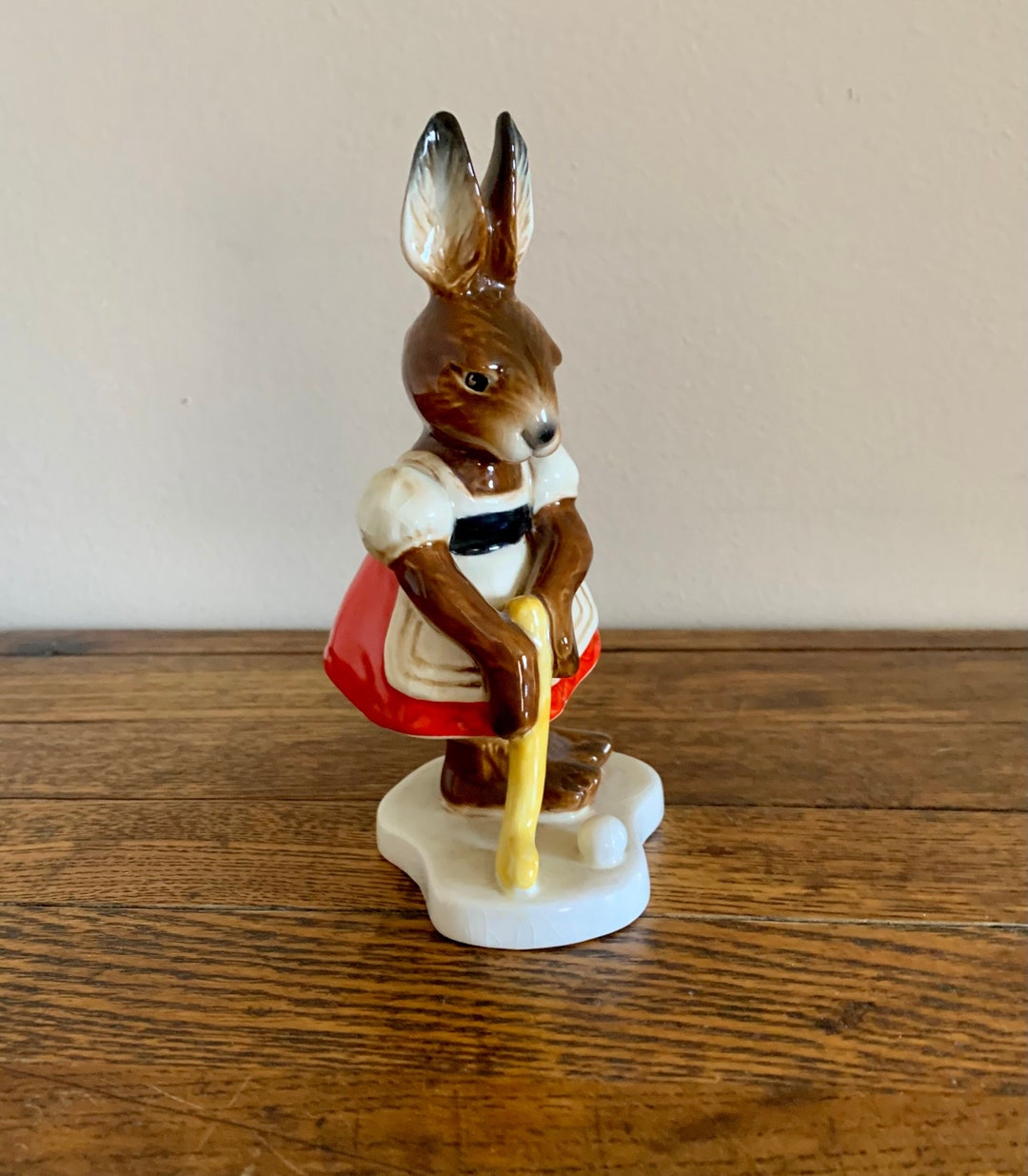 1960s Goebel West Germany Rabbit Golfing Figurine . Vintage 60s 70s Ms ...