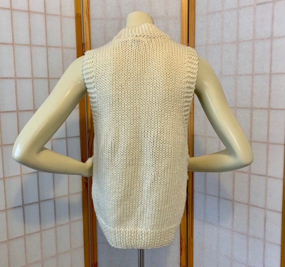 1970s Acrylic Knit Cardigan Sweater Vest . Vintage 70… - Gem
