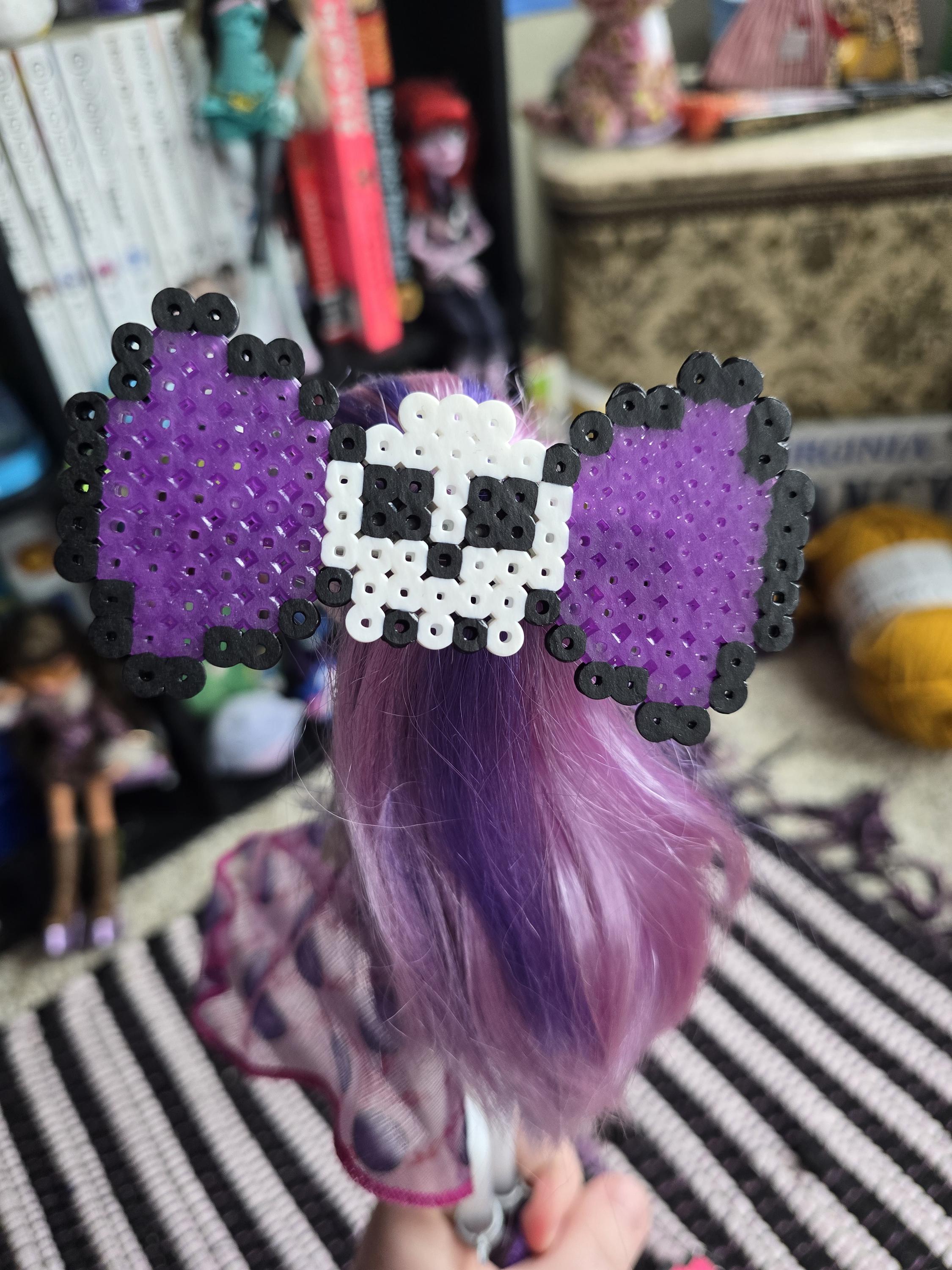 Skull Bow Perler Hair Clips - Etsy