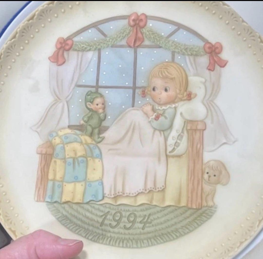 Vintage 1994 Christmas Plate Memories of Yesterday Pleasant Dreams and ...