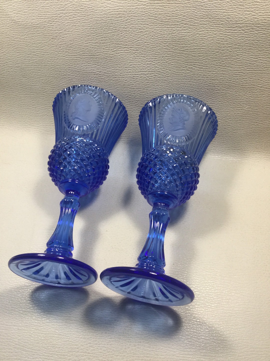 Avon Blue Goblets / George Washington Avon / Blue Goblets / Avon ...