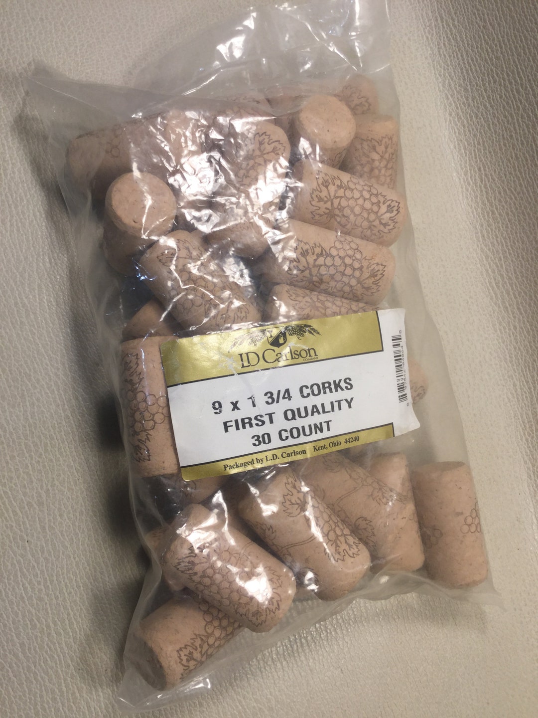 Bag of Corks / 30 Count Bag of Corks / L D Carlson Corks / Wine Making ...
