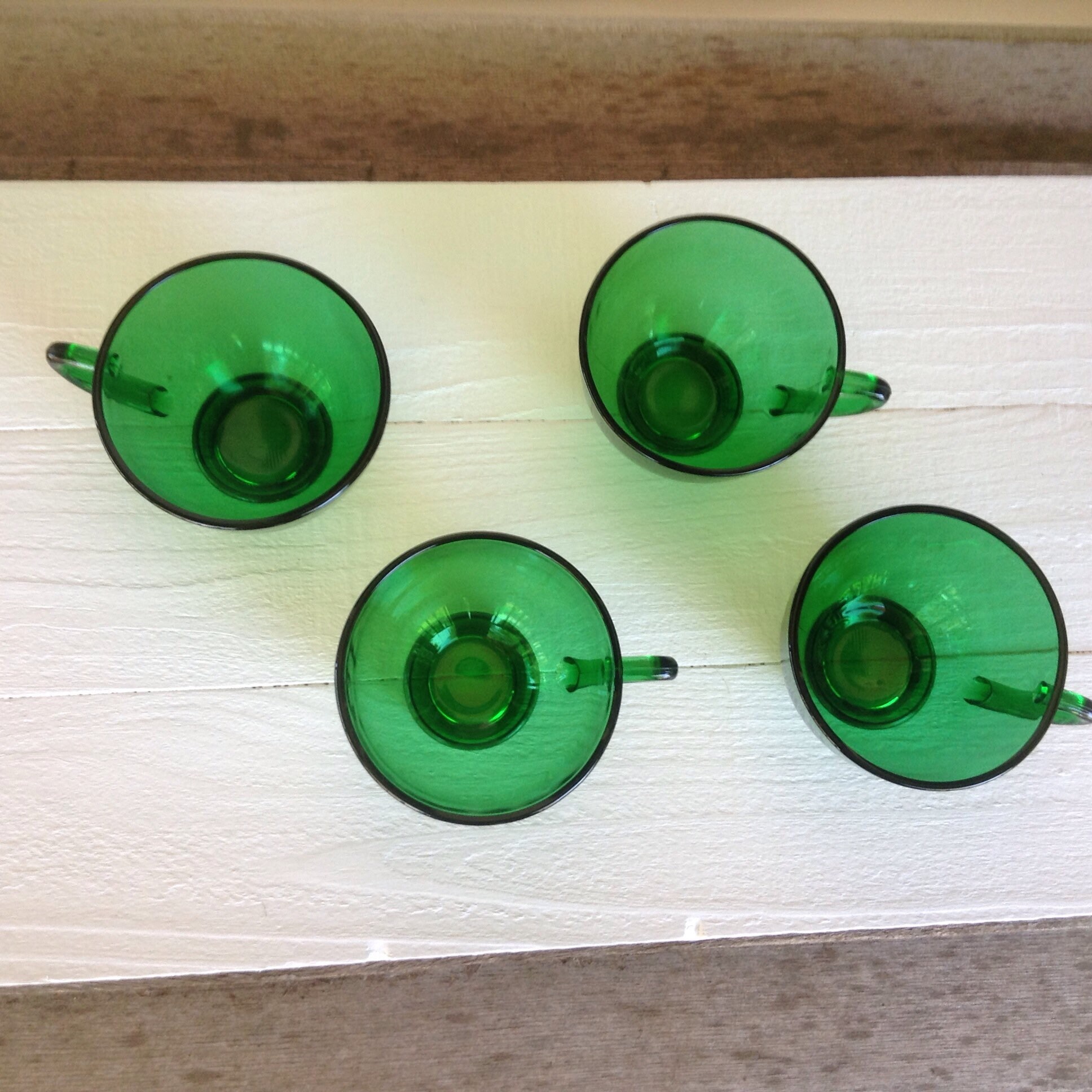 Emerald Green Cups / Retro Kitchen / Retro Glassware / Retro - Etsy