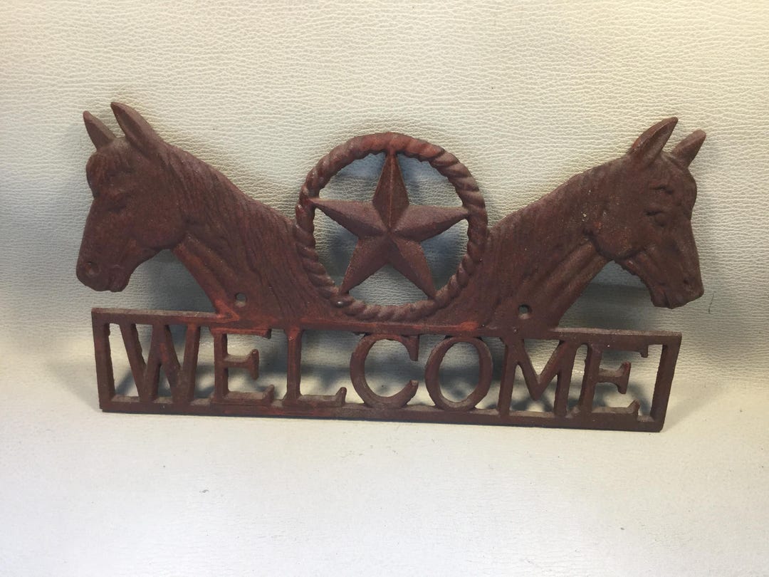 Cast Iron Welcome Sign / Metal Welcome Sign / Rustic Welcome Sign ...