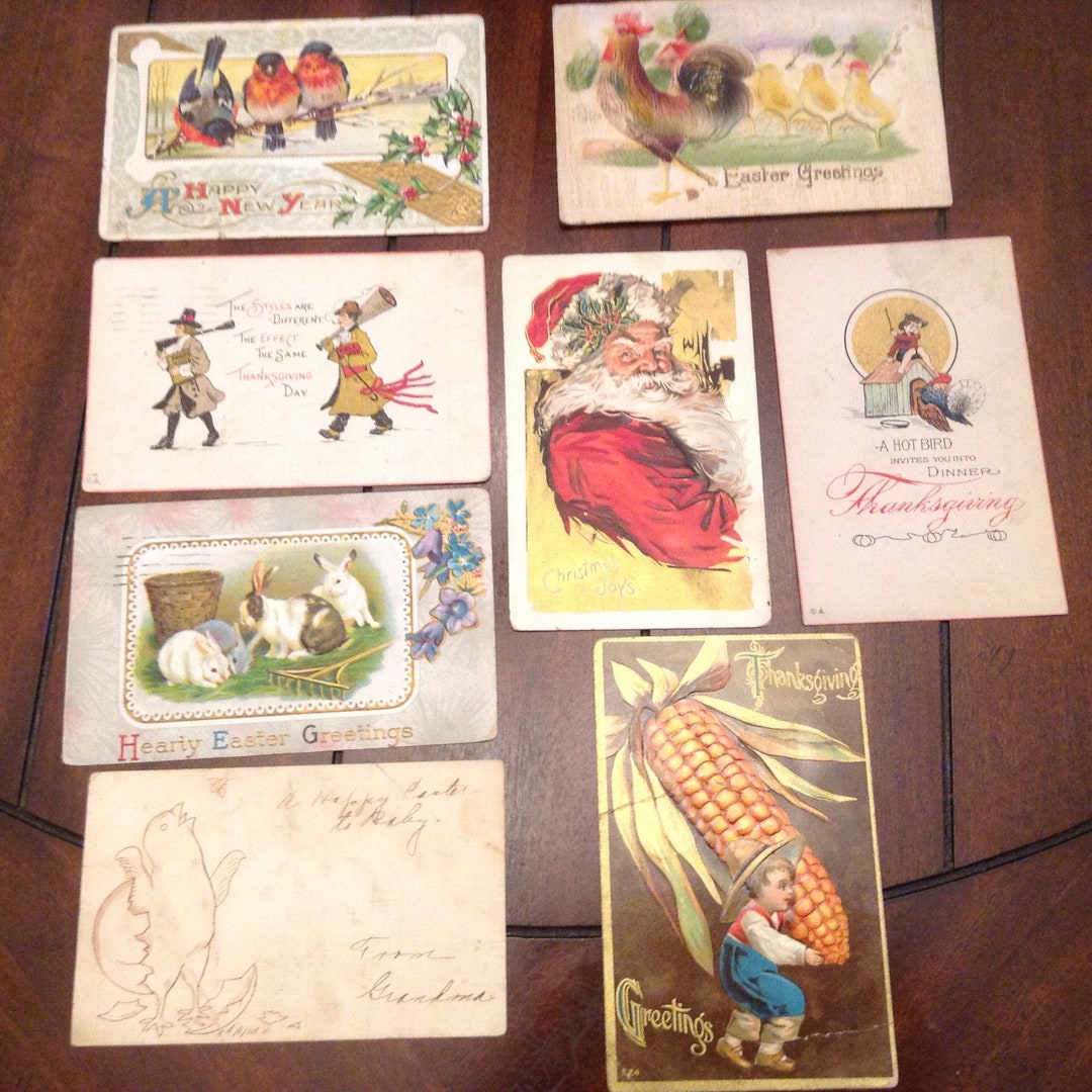 Vintage Postcards / Vintage Stamps / 1910s Postcards / Holiday ...